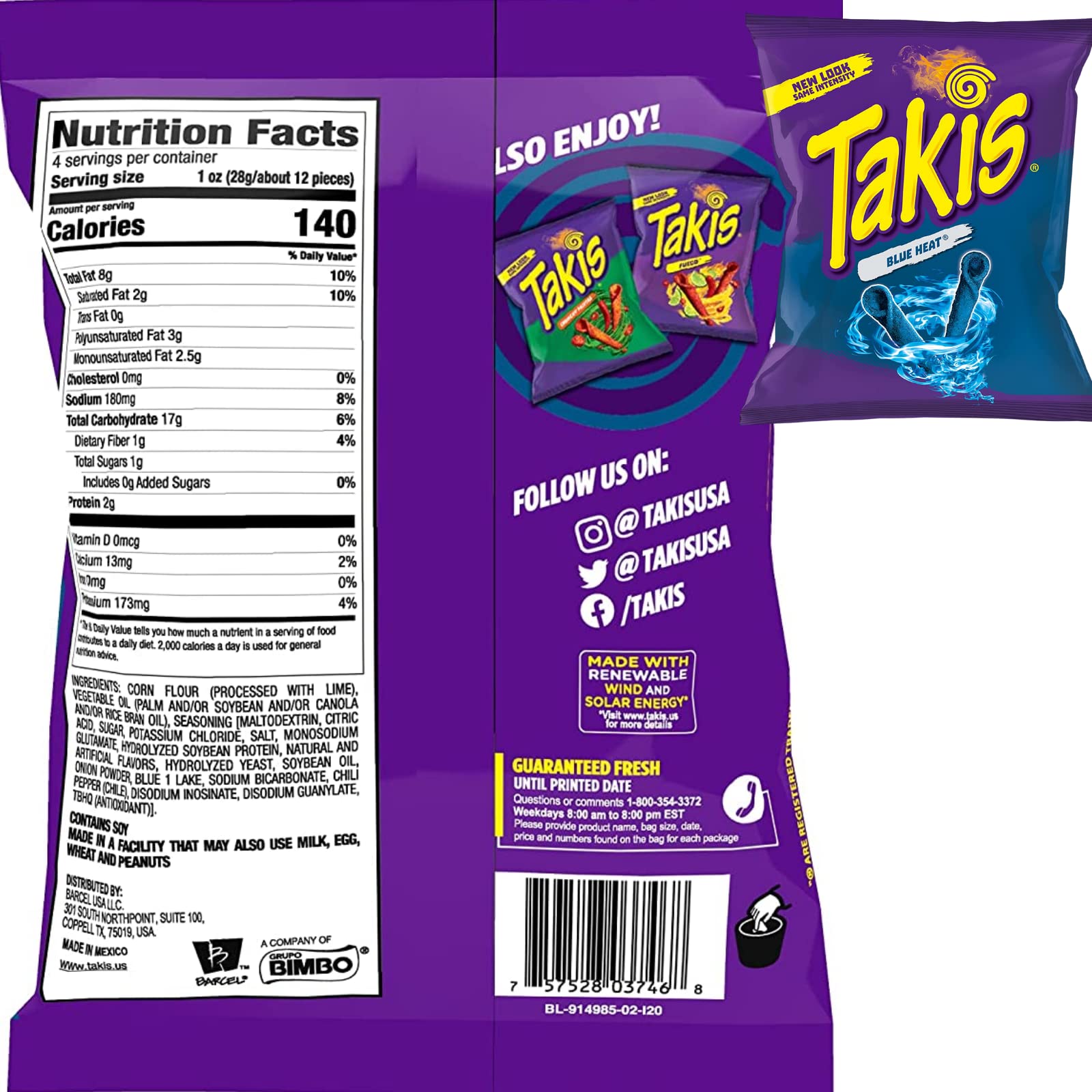 Buy Takis Variety Pack All Flavors - 6 Pack Of Takis Blue Heat (2 ...