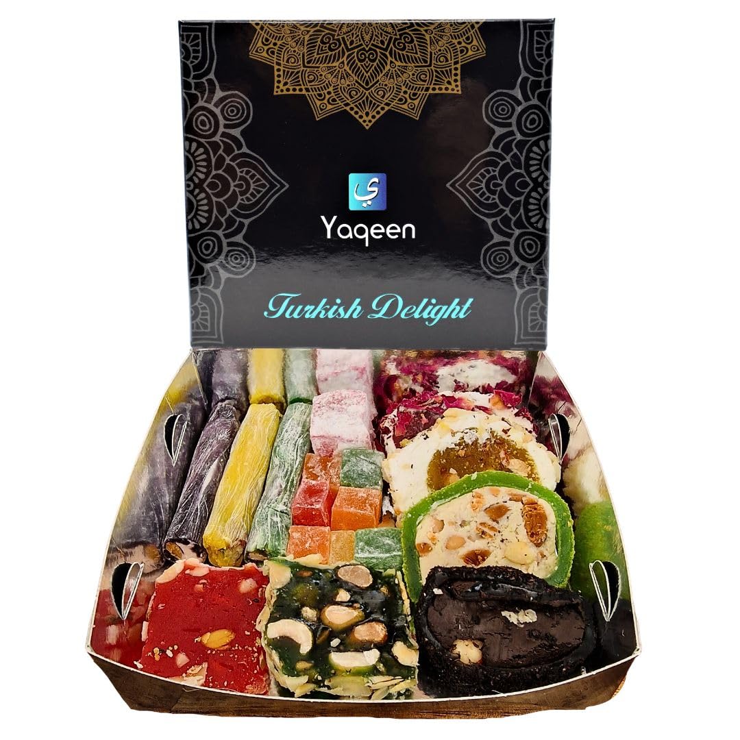 Buy Turkish Delight Lokum Mix Gift Box 12 different flavours Deluxe ...