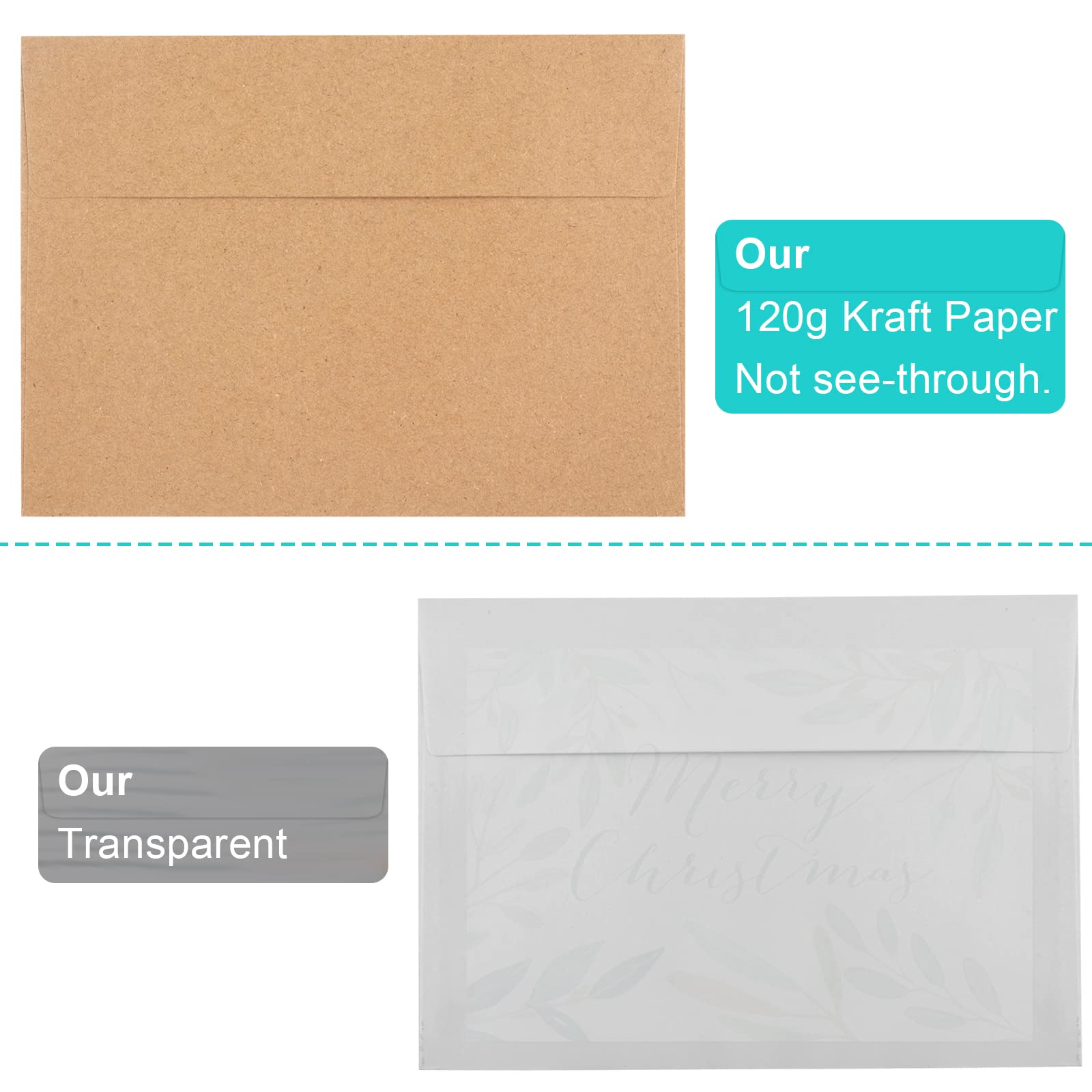 Snapklik.com : 70 Packs A2 Invitation Envelopes, Brown Kraft Envelopes ...