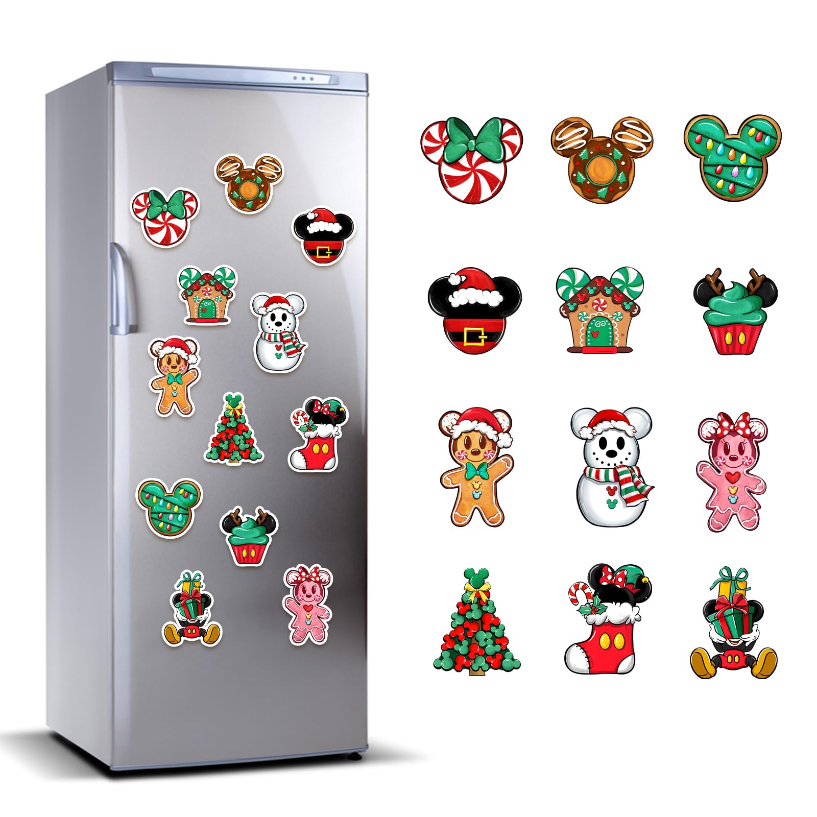 Amazon.com: Stology 12 PCS Christmas Refrigerator Magnets Decoration, Xmas Gingerbread Man ...