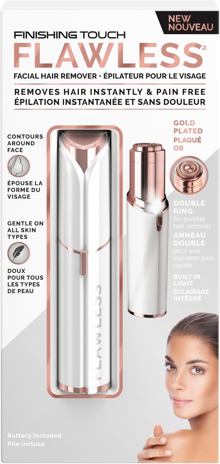 Amazon.com : Finishing Touch Flawless Facial Hair Remover, White, 1 ...