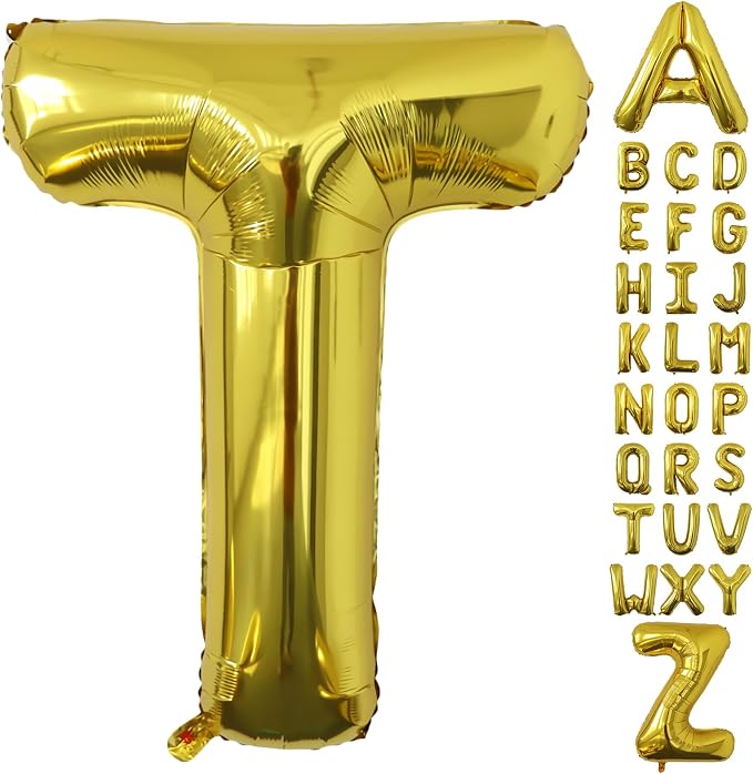 Amazon.com: Letter Balloons Gold Party Balloon - 40 Inch Large Gold ...