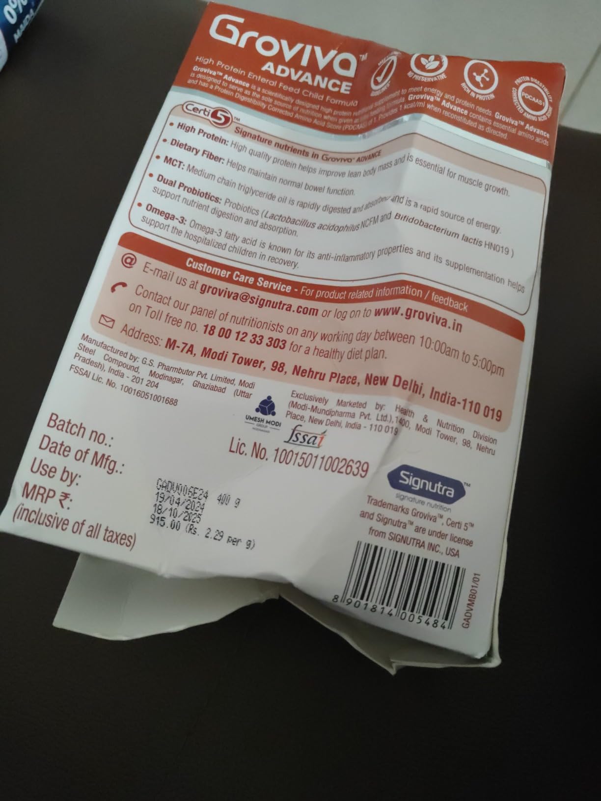 Groviva Advance High Protein Enteral Feed Child Formula Vanilla 400 ...