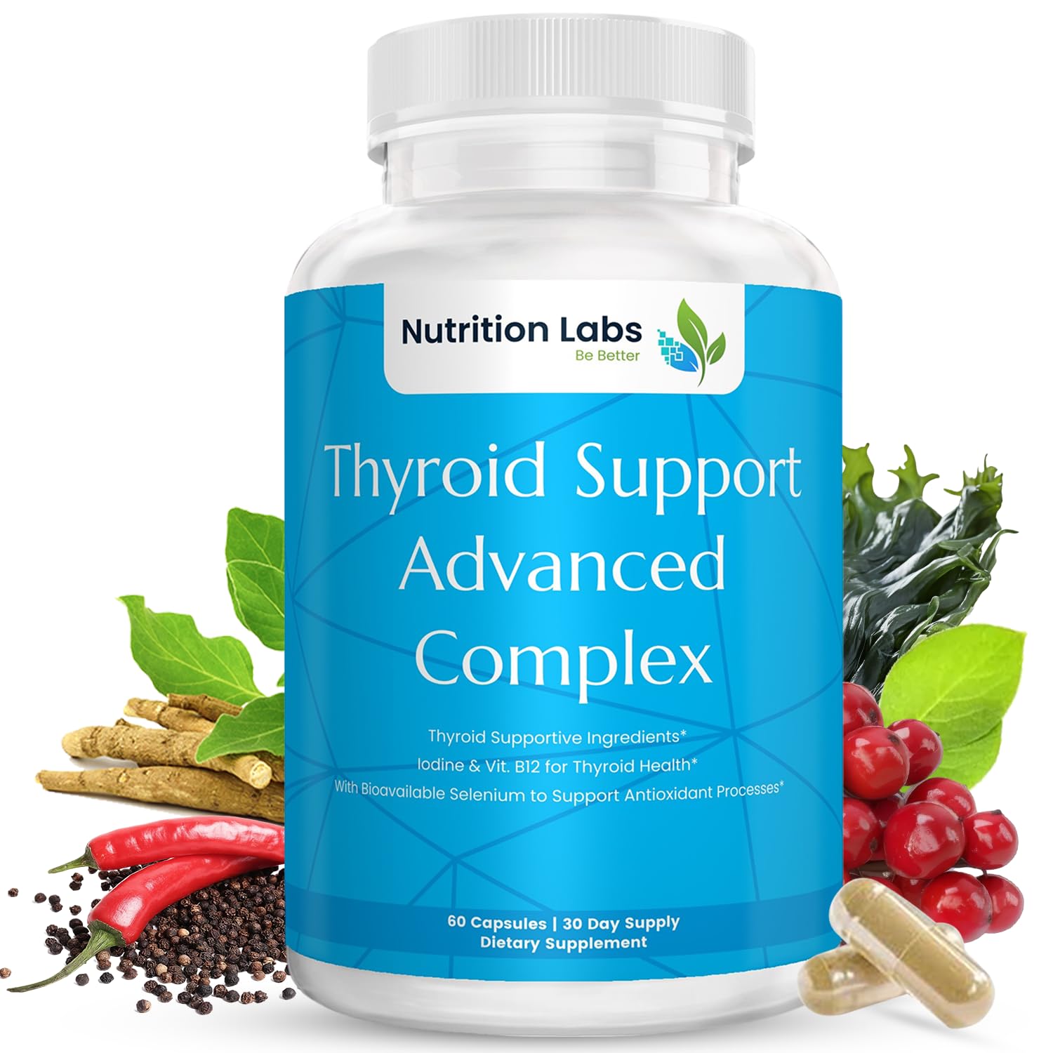 Amazon.com: Herbal Thyroid Support Supplement Complex with Iodine L ...