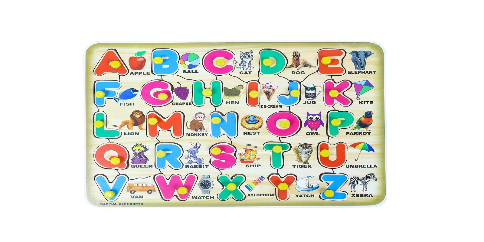 Wooden English Alphabets And Color Learning Educational Board For Kids ...