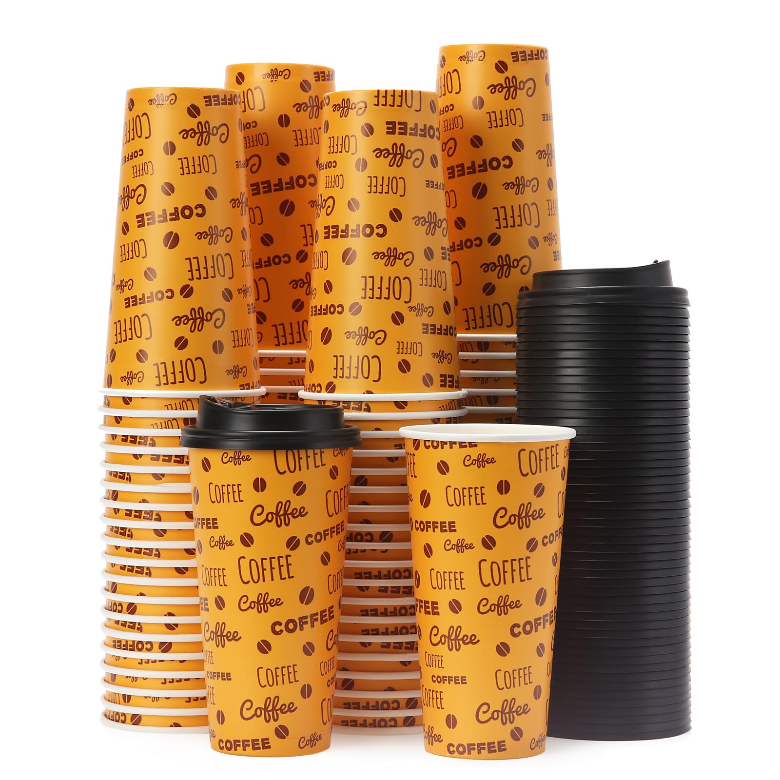 Amazon.com: Tamone 100 PACK 20OZ Disposable Coffee Cups with Lids, To ...