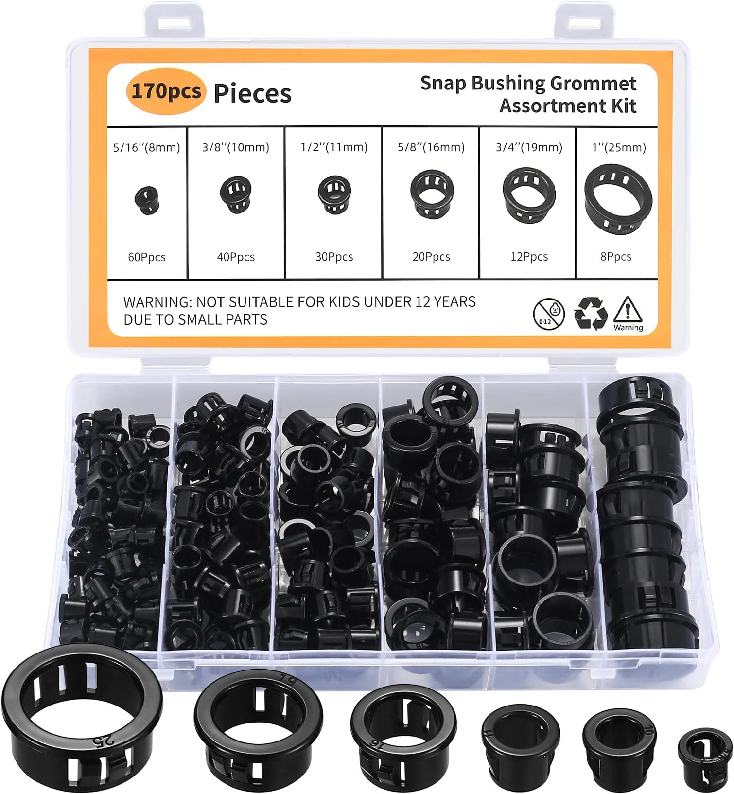 Amazon.com: Aifeier ET 1-1/2 inch Snap Bushing Cable Grommet Nylon Wire ...