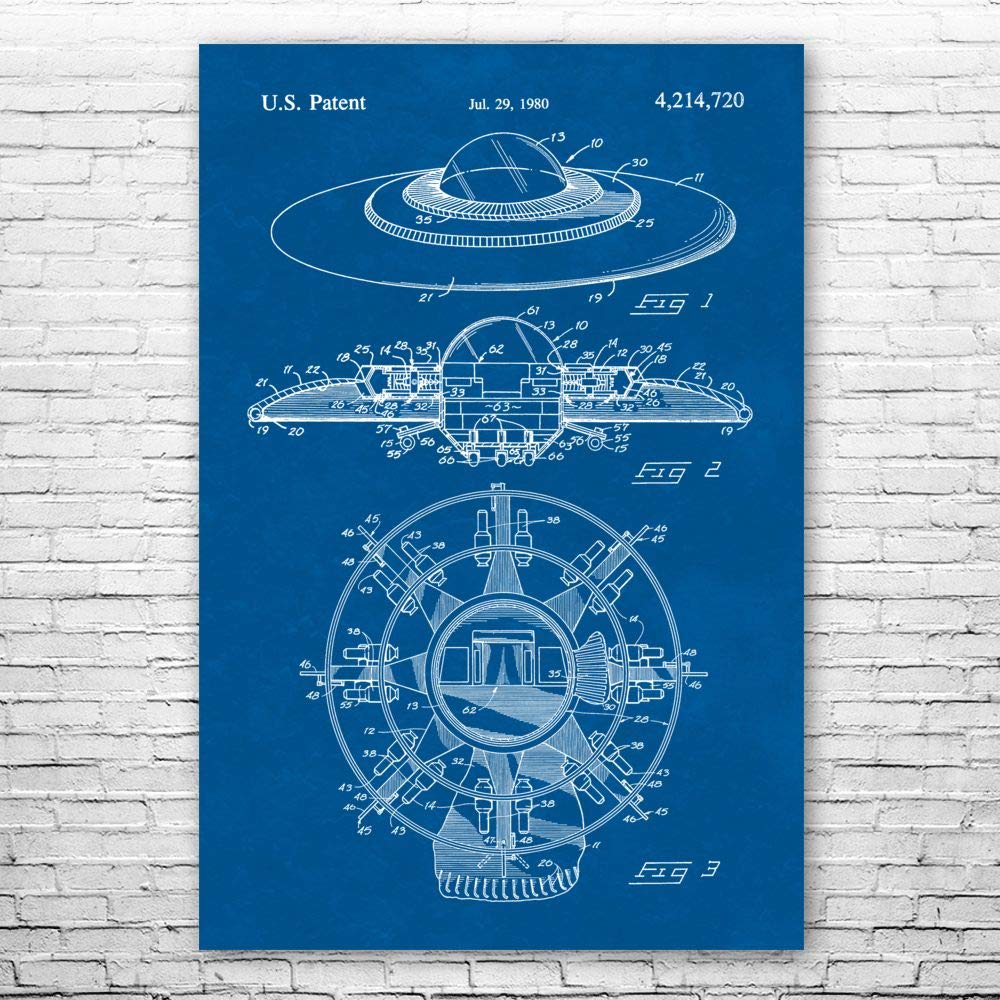 Amazon.com: Flying Saucer UFO Poster Print, Sci-fi Gift, UFO Wall Art ...
