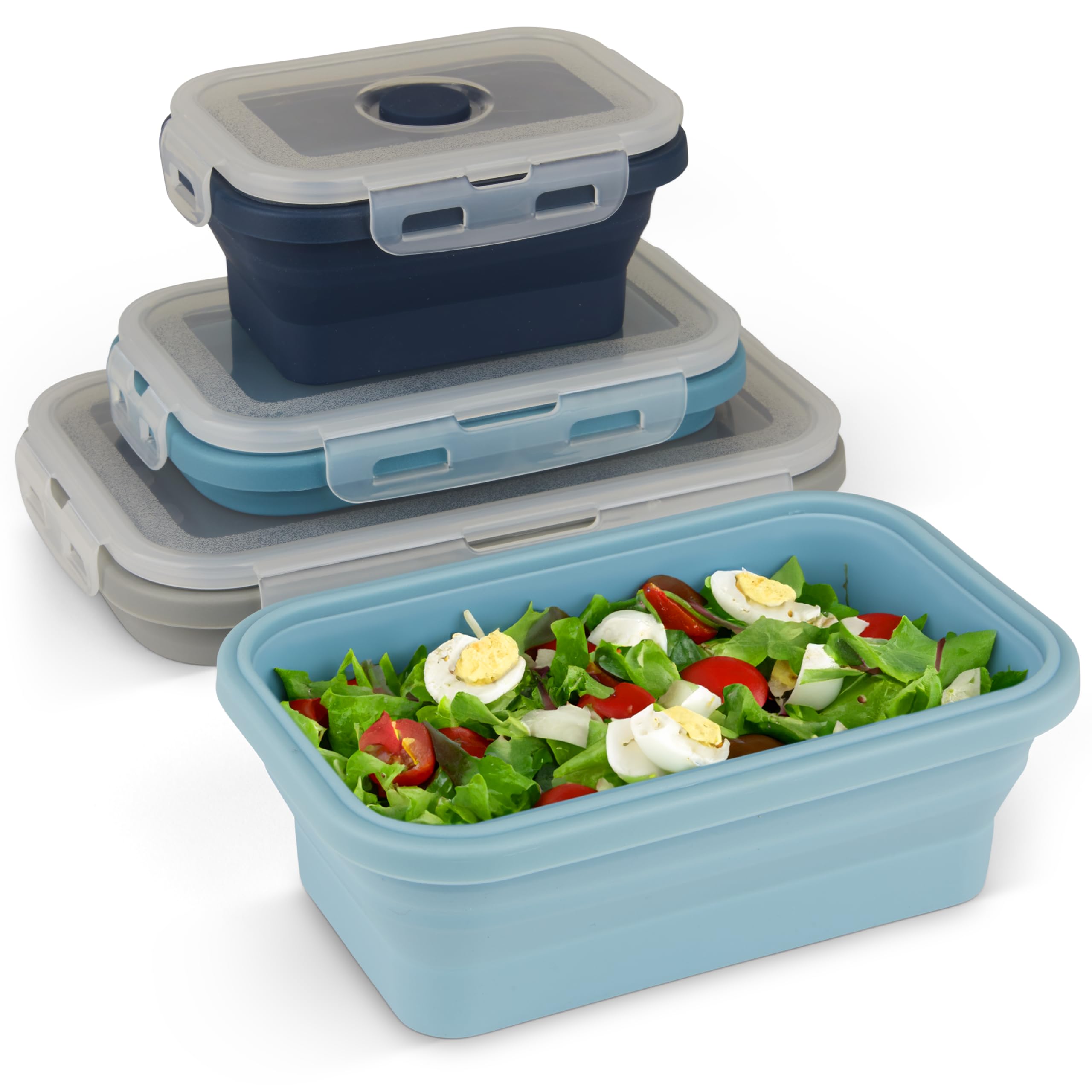 Amazon.com: Spacesaver Collapsible Food Storage Containers (Variety 4pk ...