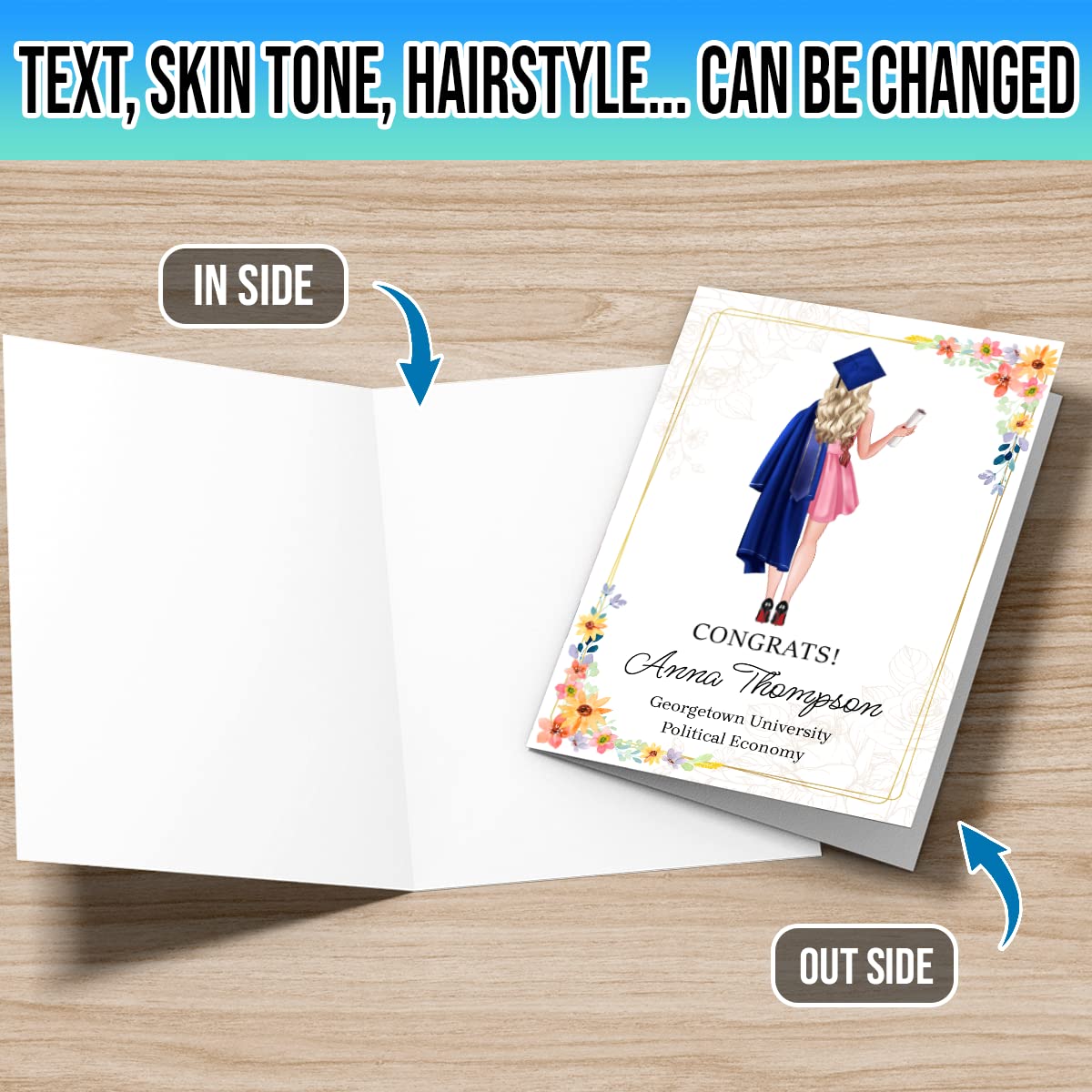Double Sided Foldable Graduation Cards Double Sided Graduation Match