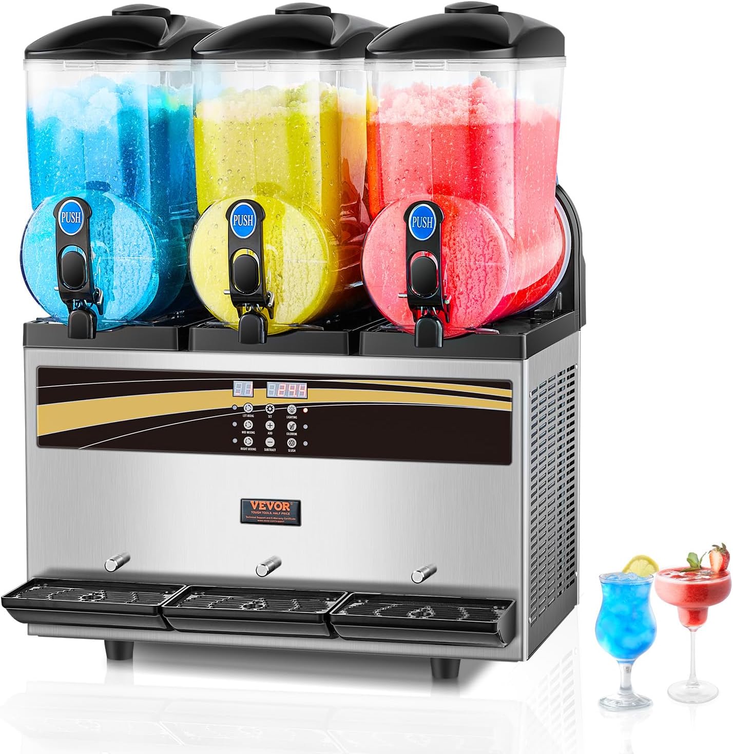Amazon.com: Leacco Commercial Slushie Machine, Frozen Drink Margarita ...