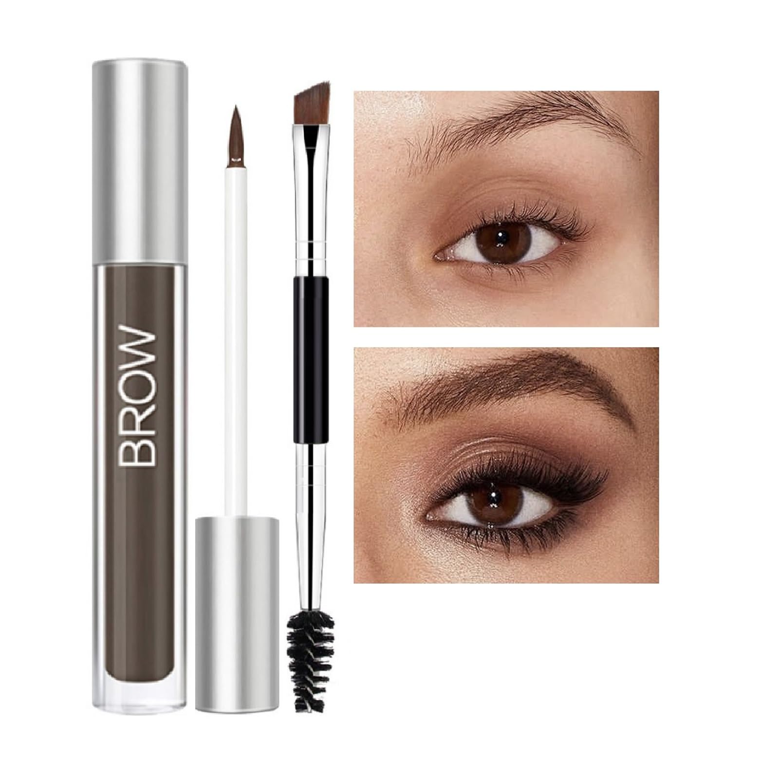 Waterproof Eyebrow Gel, Long Lasting Brow Setter with Brush for Semi ...