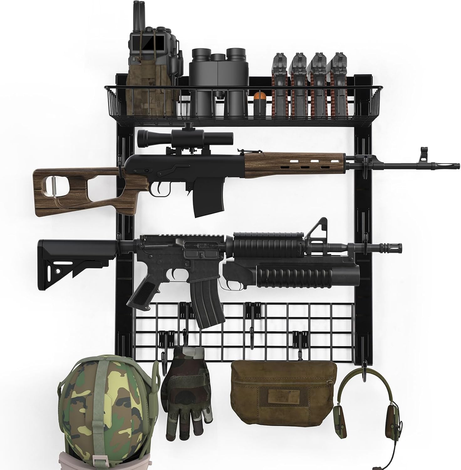 Amazon.com: Tuenort Gun Rack for Wall, Heavy-Duty Gun Rack Wall Mount ...