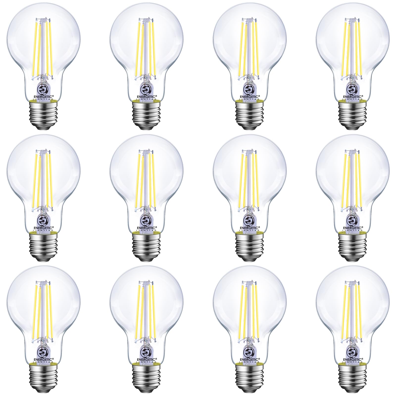 Energetic Dimmable LED Filament Light Bulbs Clear, 8W, 60 Watt ...
