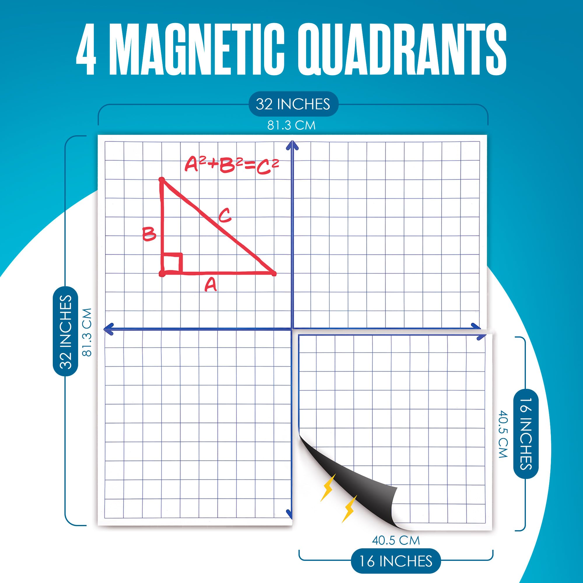 Snapklik.com : Magnetic Grid Whiteboard, Dry Erase Grid, Magnetic Graph ...