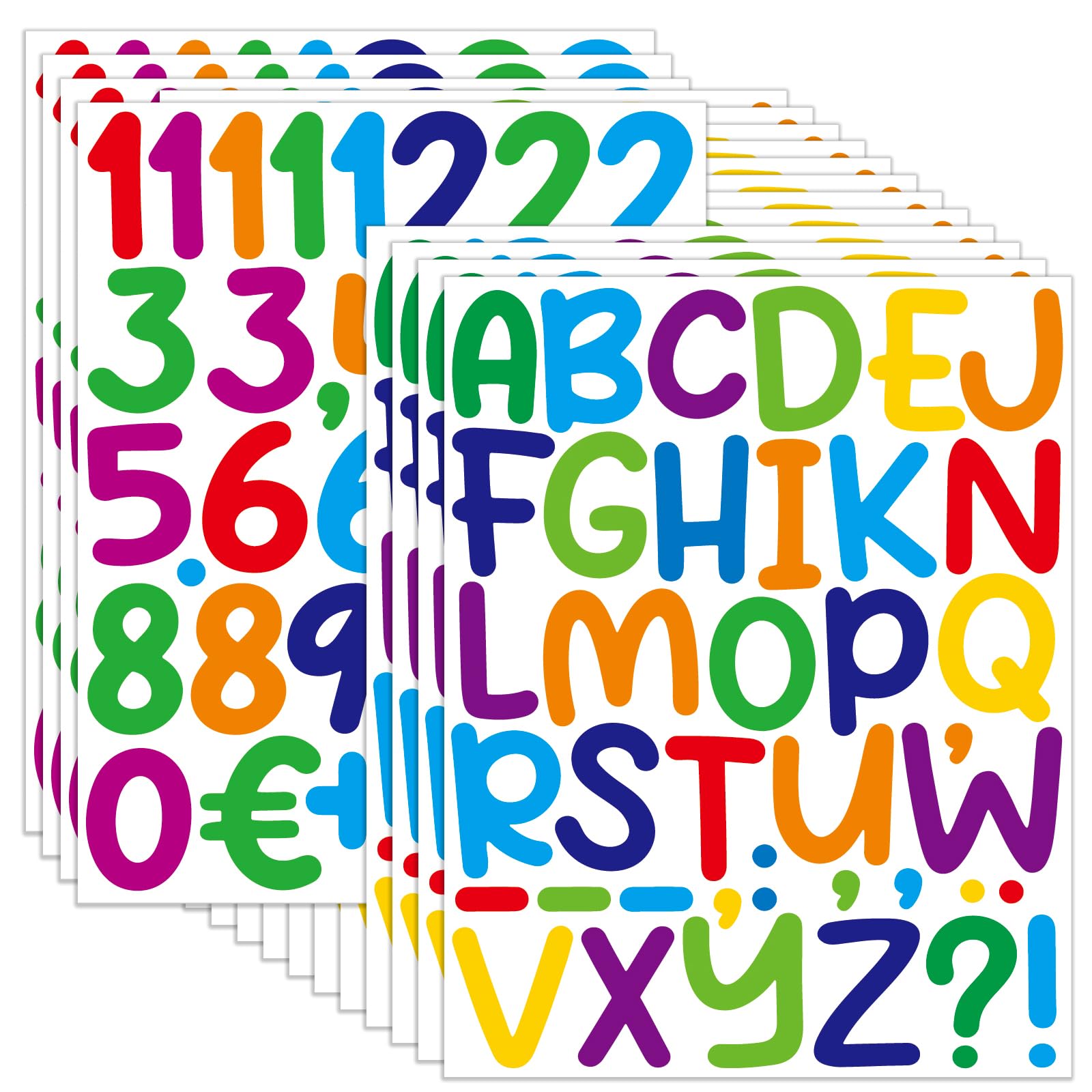 Amazon.com: 600 PCS 16 Sheets Letter Stickers 2 Inch Large Alphabet ...