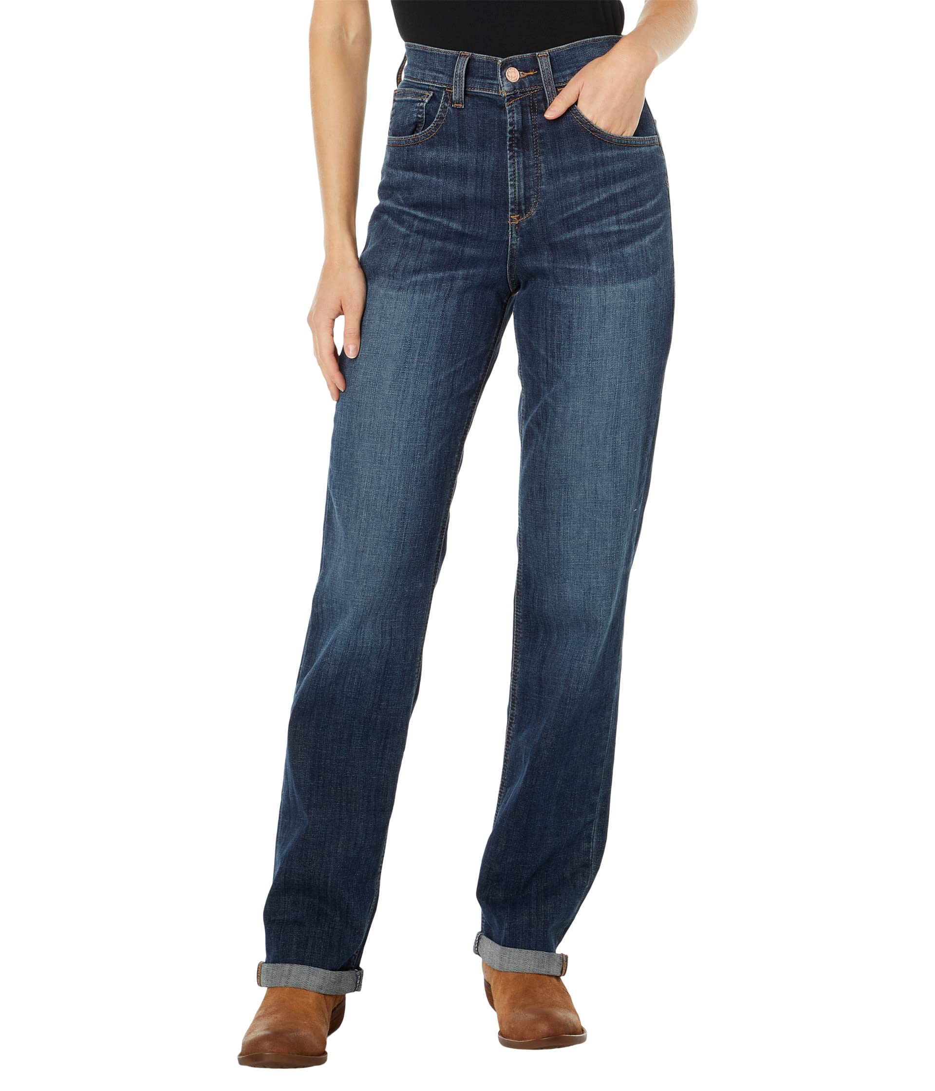 ARIAT High-Rise Vintage Jazmine Straight Jeans Delaware 27 L at Amazon ...