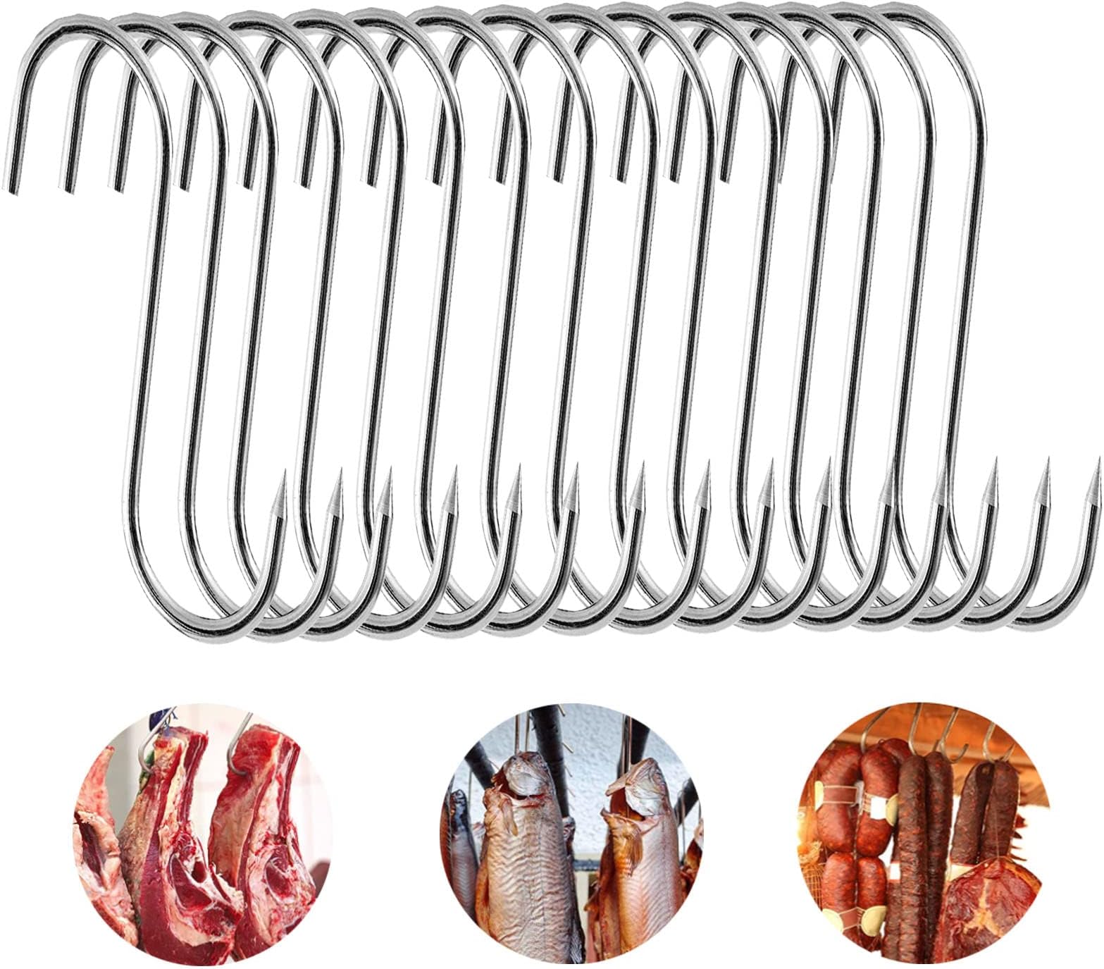 Fleischerhaken, S Haken, 10 Stück Hacken, 4 x 17CM Fleischerhaken ...