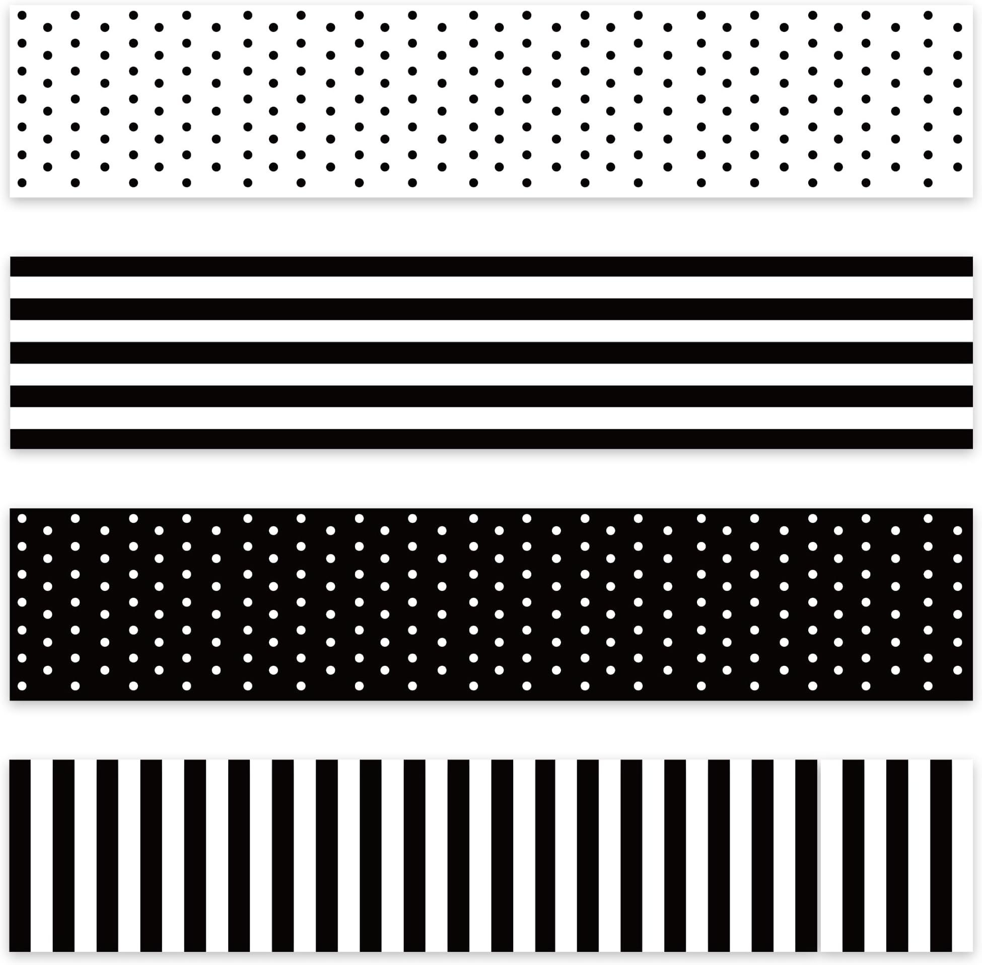 Amazon.com: 80PCS Black and White Bulletin Board Borders Black White ...
