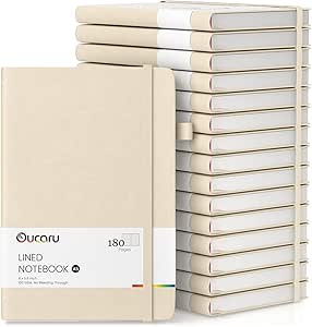 Amazon.com : Oucaru Lined Journal Notebook, 16 Pack, 180 Pages, A5 Journals for Writing, 100 GSM ...