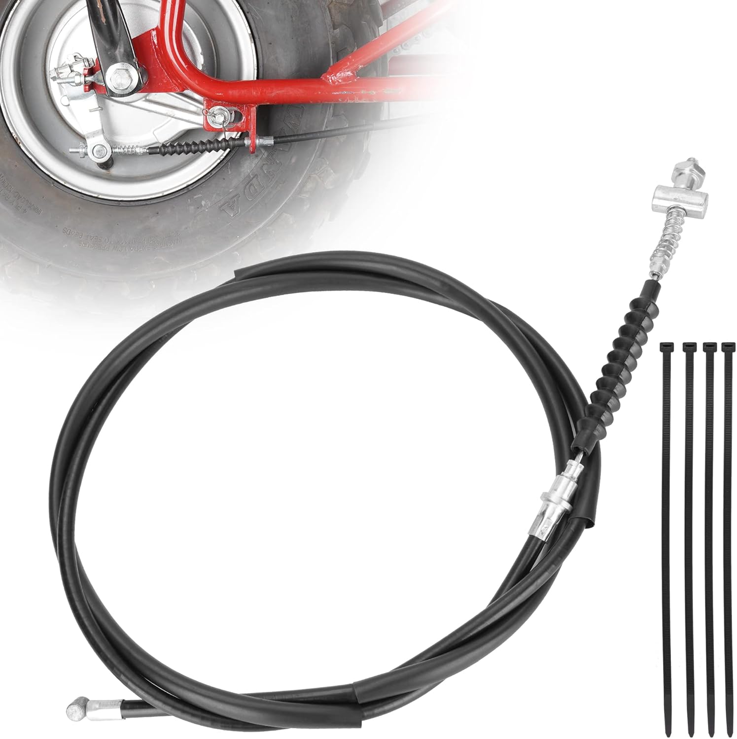 Amazon.com: 63 inch Rear Drum Brake Cable Line with Belts For 196cc 6.5 Hp Baja Heat Warrior ...