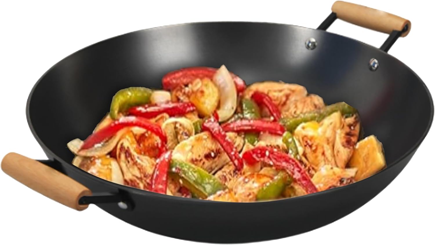 Amazon.com: Cuisiland 14” Nitrided Cast Iron Wok – Double-Handle ...