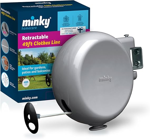 Amazon.com: Minky Homecare Outdoor Retractable Clothesline - Heavy Duty ...