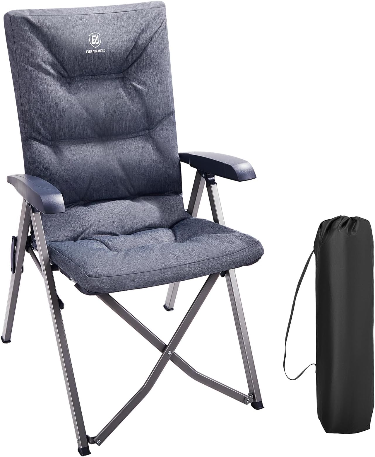 Amazon.com: EVER ADVANCED Folding Camping Recliner Chair Fully Padded ...