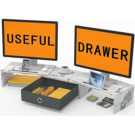 Amazon.com: AMERIERGO Dual Monitor Stand -Adjustable Length and Angle ...