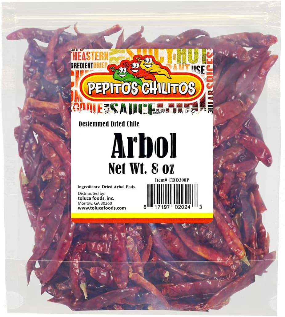 Amazon.com : PEPITOS CHILITOS/Chile de Arbol 8 oz. Resealable Bag ...
