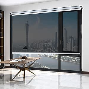 Amazon.com: No Drill Cordless Roller Shade, One-Way See-Through Blinds ...