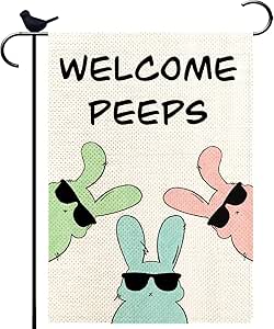 Amazon.com: PIPISASA Welcome Peeps Easter Spring Summer Garden Flag ...