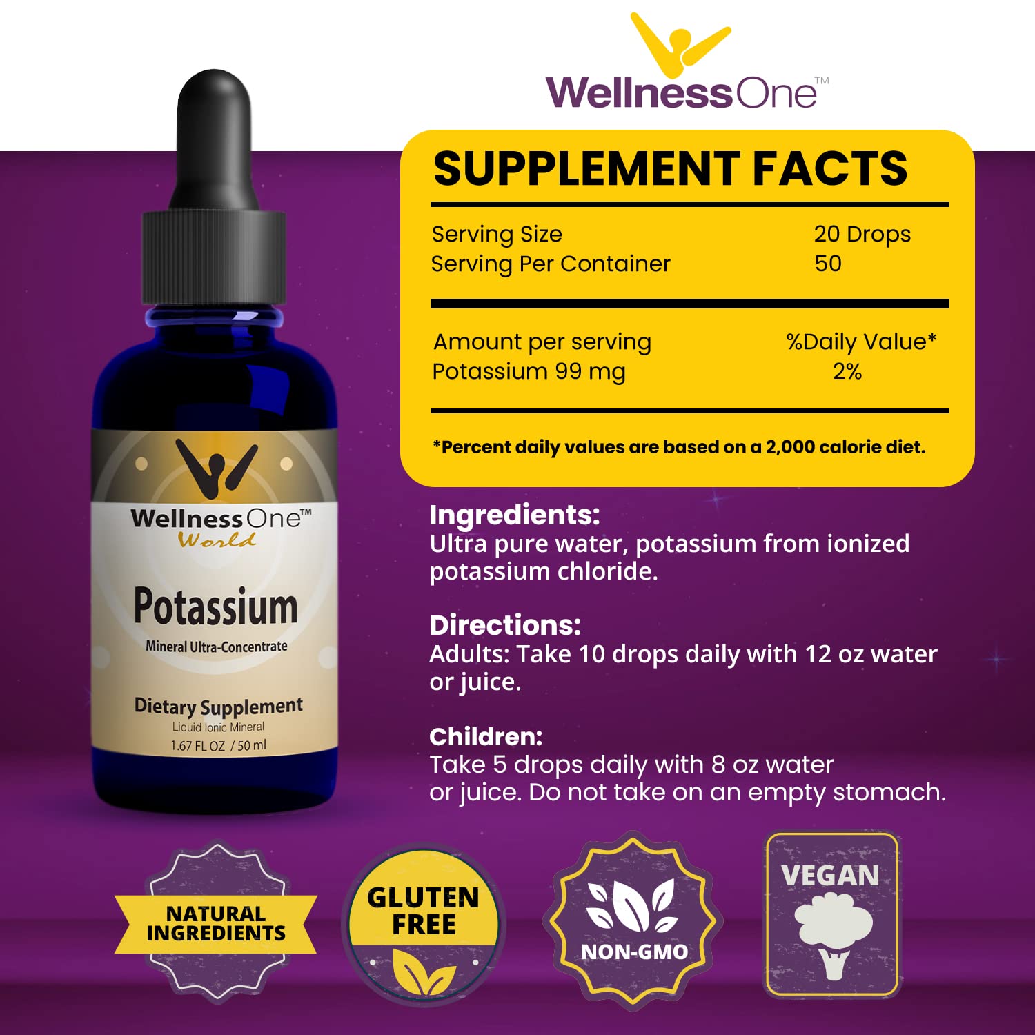 Snapklik.com : WellnessOne Ionic Potassium Supplement - Potassium ...