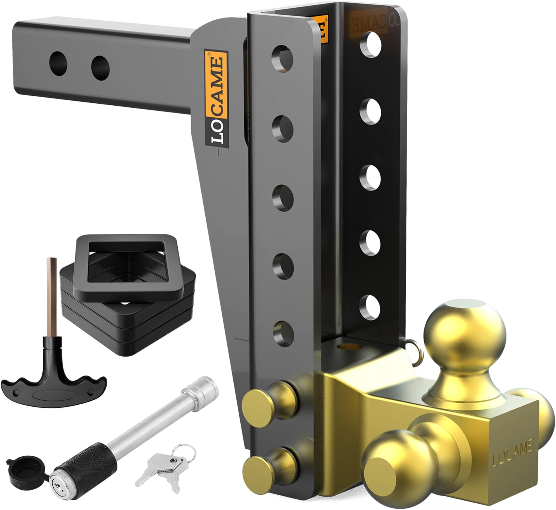 Amazon.com: LOCAME Adjustable Trailer Hitch, Tri-Ball (1-7/8", 2", 2-5/ ...
