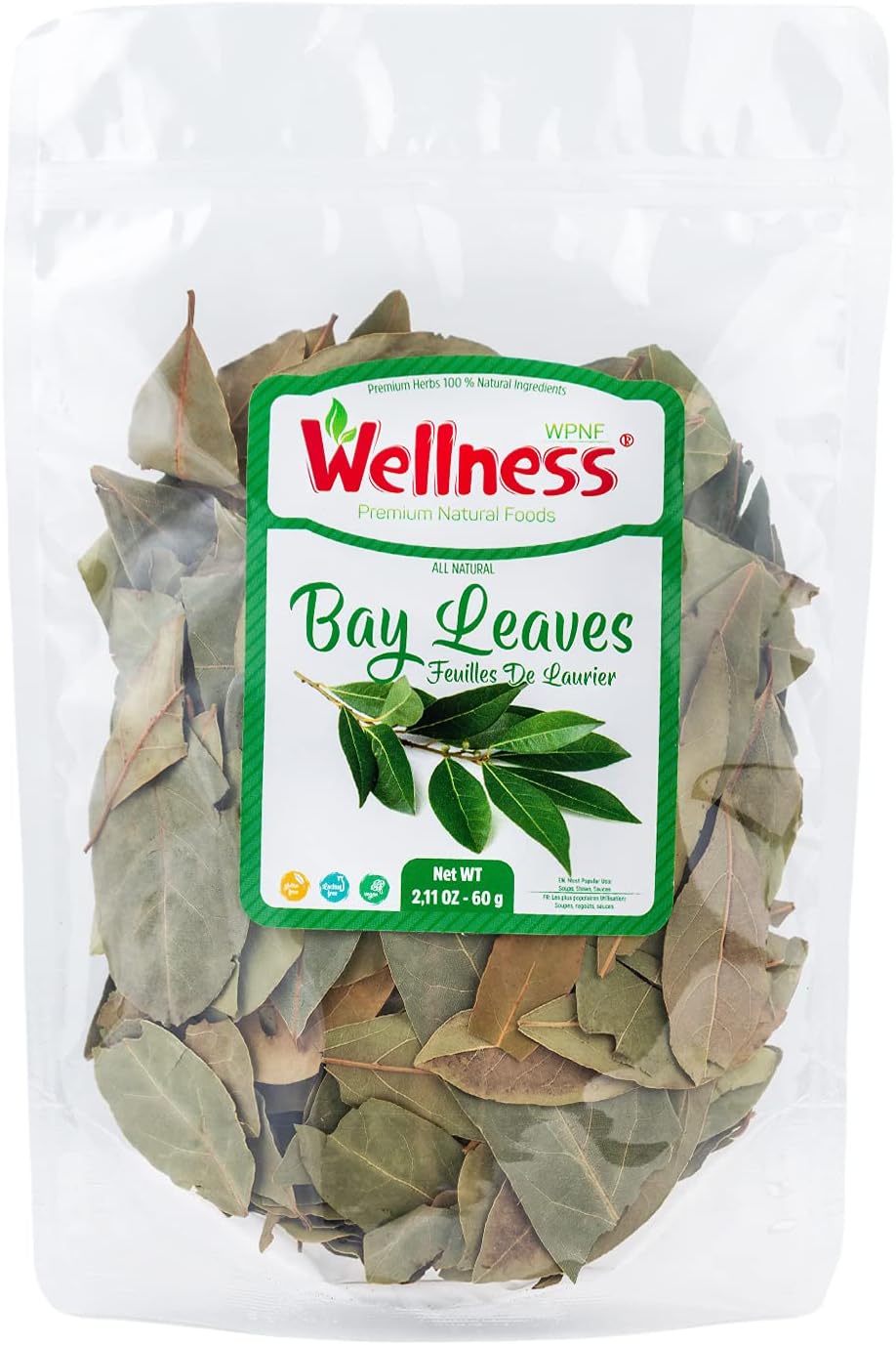 Wellness Bay Leaves 2.11 oz - Organic Whole Leaves for Culinary ...