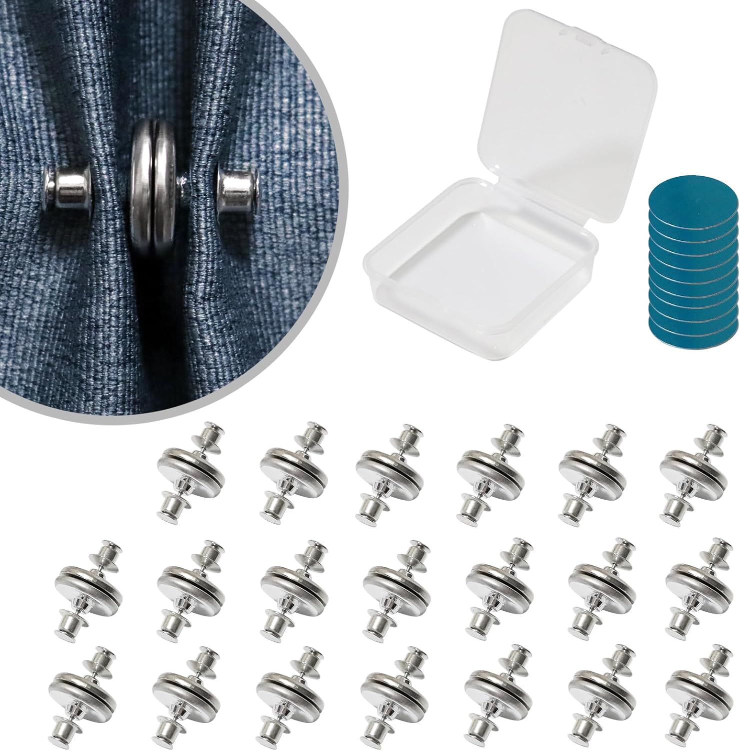 Amazon.com: 20Piars Curtain Magnets Closure Silver Magnetic Curtains ...