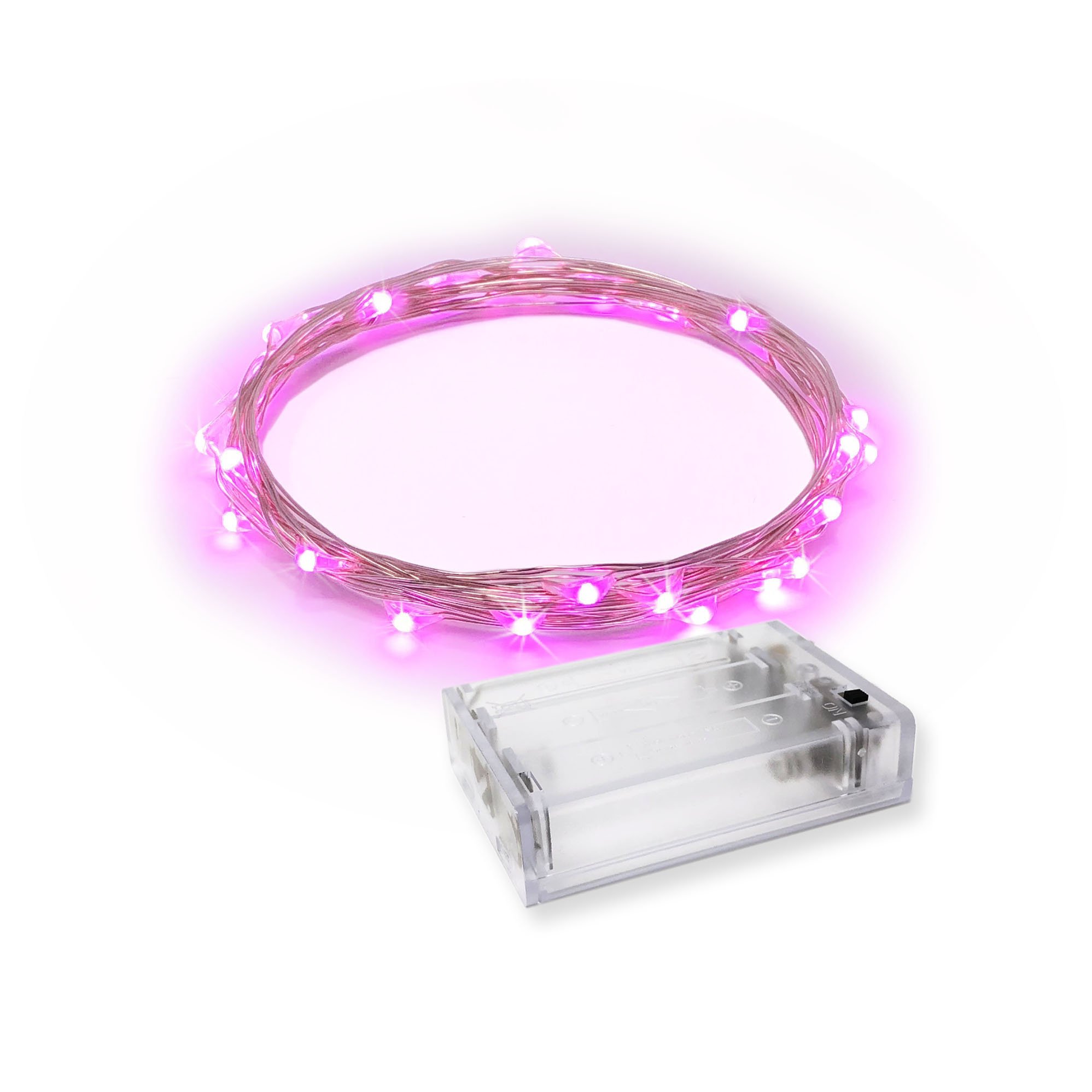 Amazon.com: RTGS 30 LEDs Pink Color String Lights Silver Wire Indoor ...