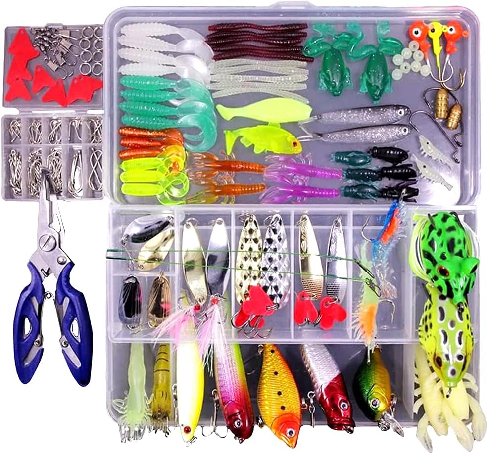 Amazon.com: TopConcept Fishing Lures Kit Set For Bass Trout Salmon ...