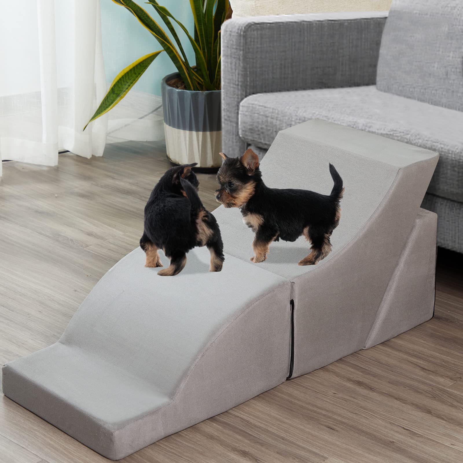 LitaiL Foam Pet Stairs&Steps for Bed|Sofa, Multi-Functional Folding Dog ...
