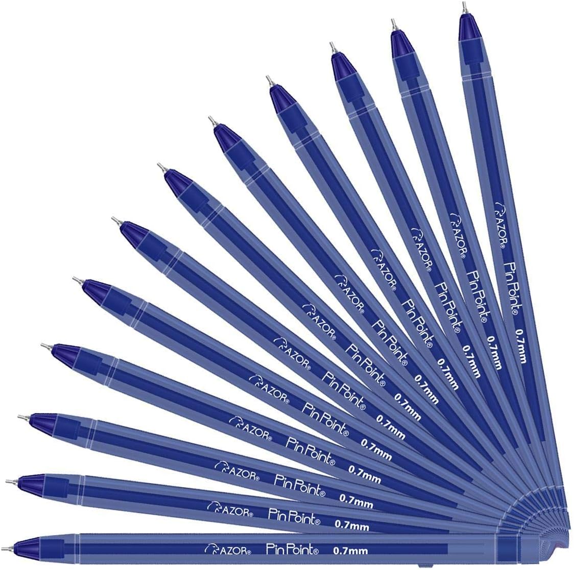 Amazon.com : Pin Point Blue Pens Fine Point Writing Ballpoint Pens 0 ...