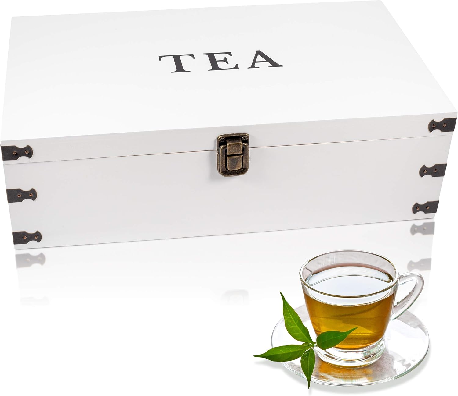 Amazon.com: Zen Earth Inspired White Tea Box Storage Chest Big 14" x 8 ...