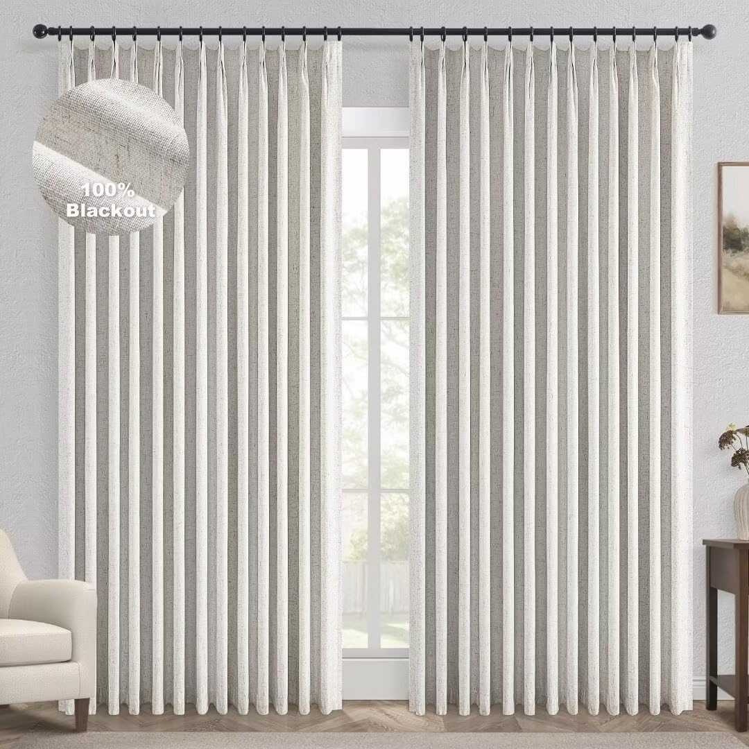 Amazon.com: Topfinel 72 Inch Extral Wide Curtains, Pinch Pleated 100% ...