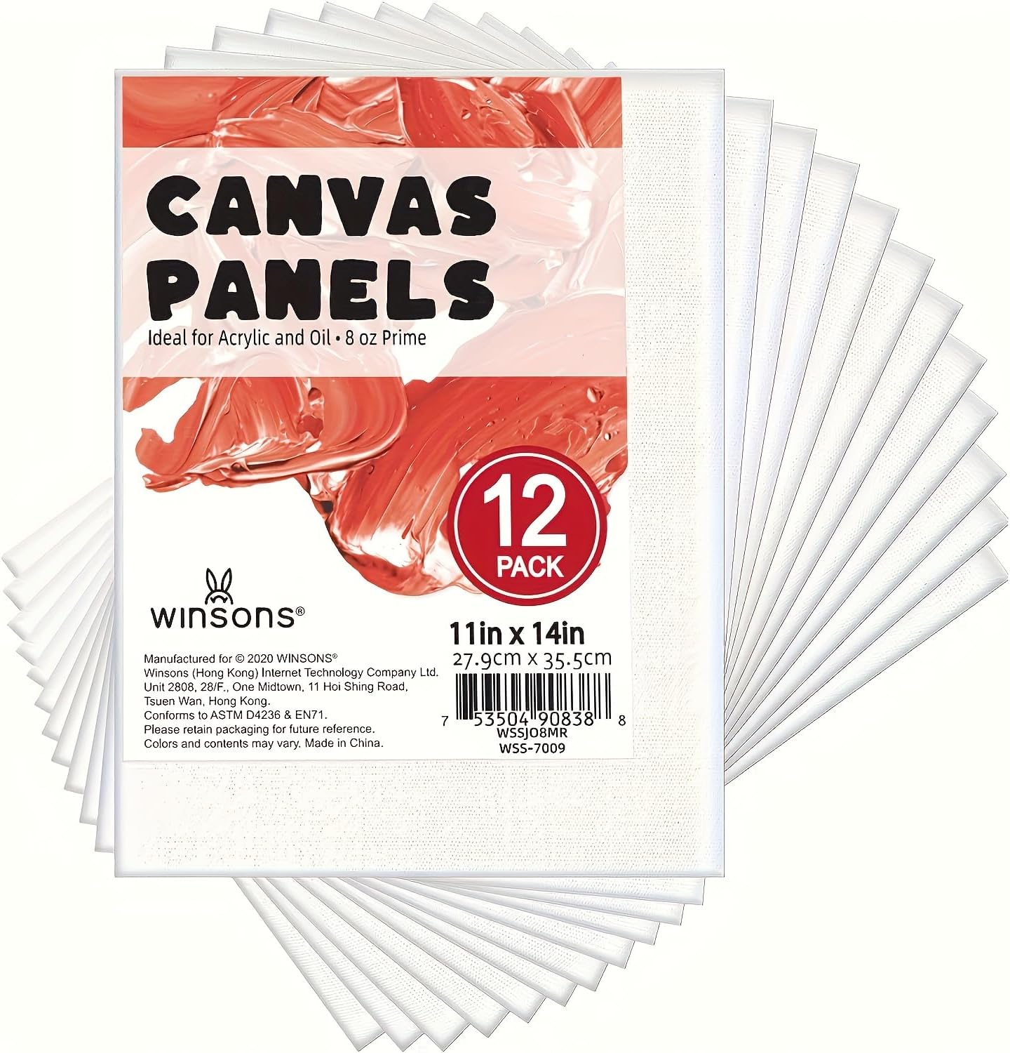 Amazon.com: Winsons Artist-Grade Triple-Primed Canvas Panels - Pre ...