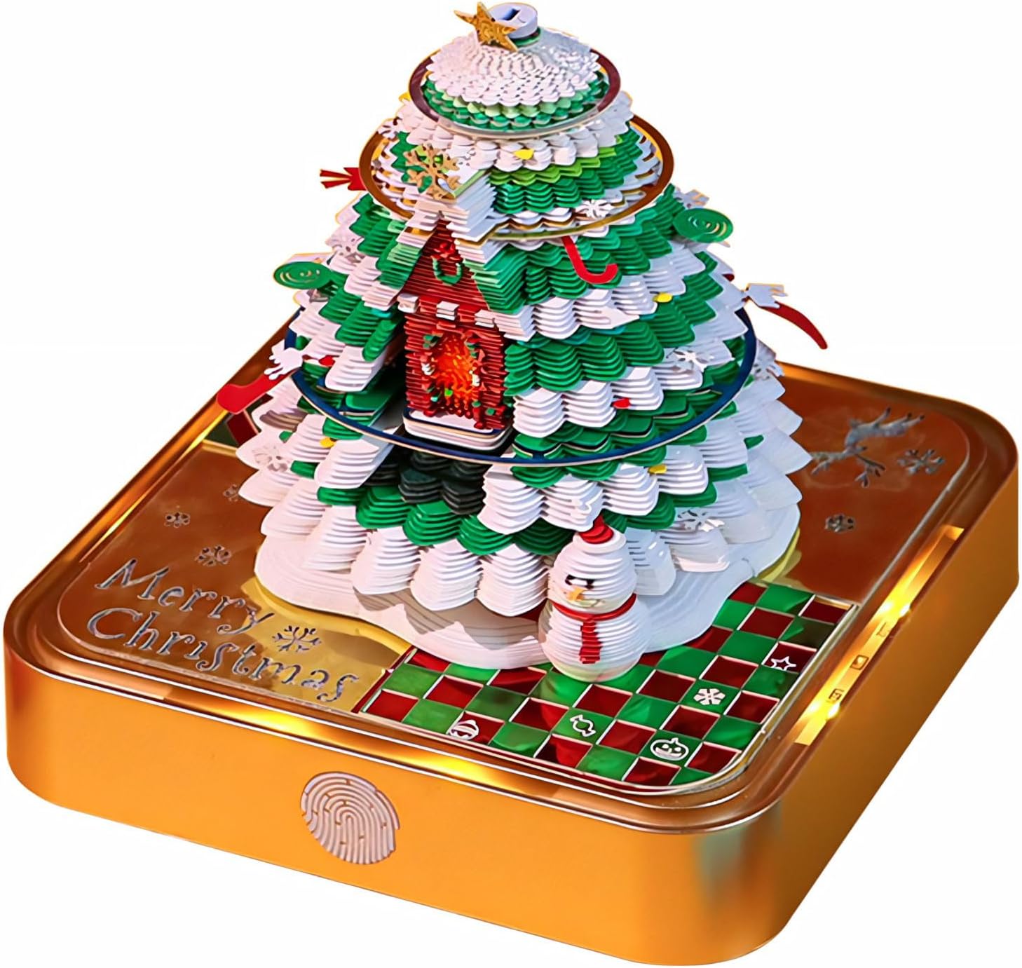 Amazon.com : 2025 Desk Calendar Colorful Christmas Tree with Light, 3D ...