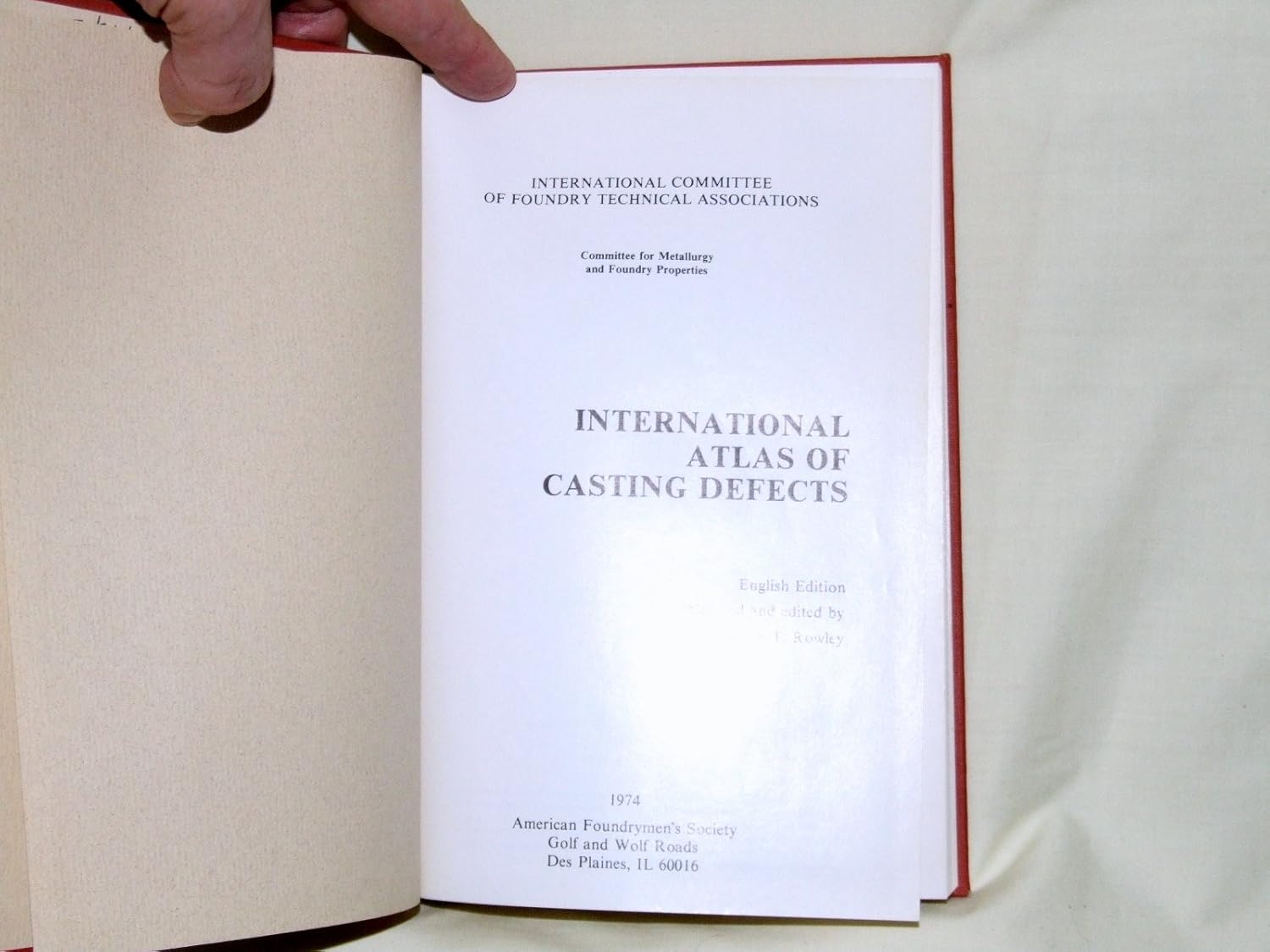 International Atlas of Casting Defects: Books - Amazon.ca