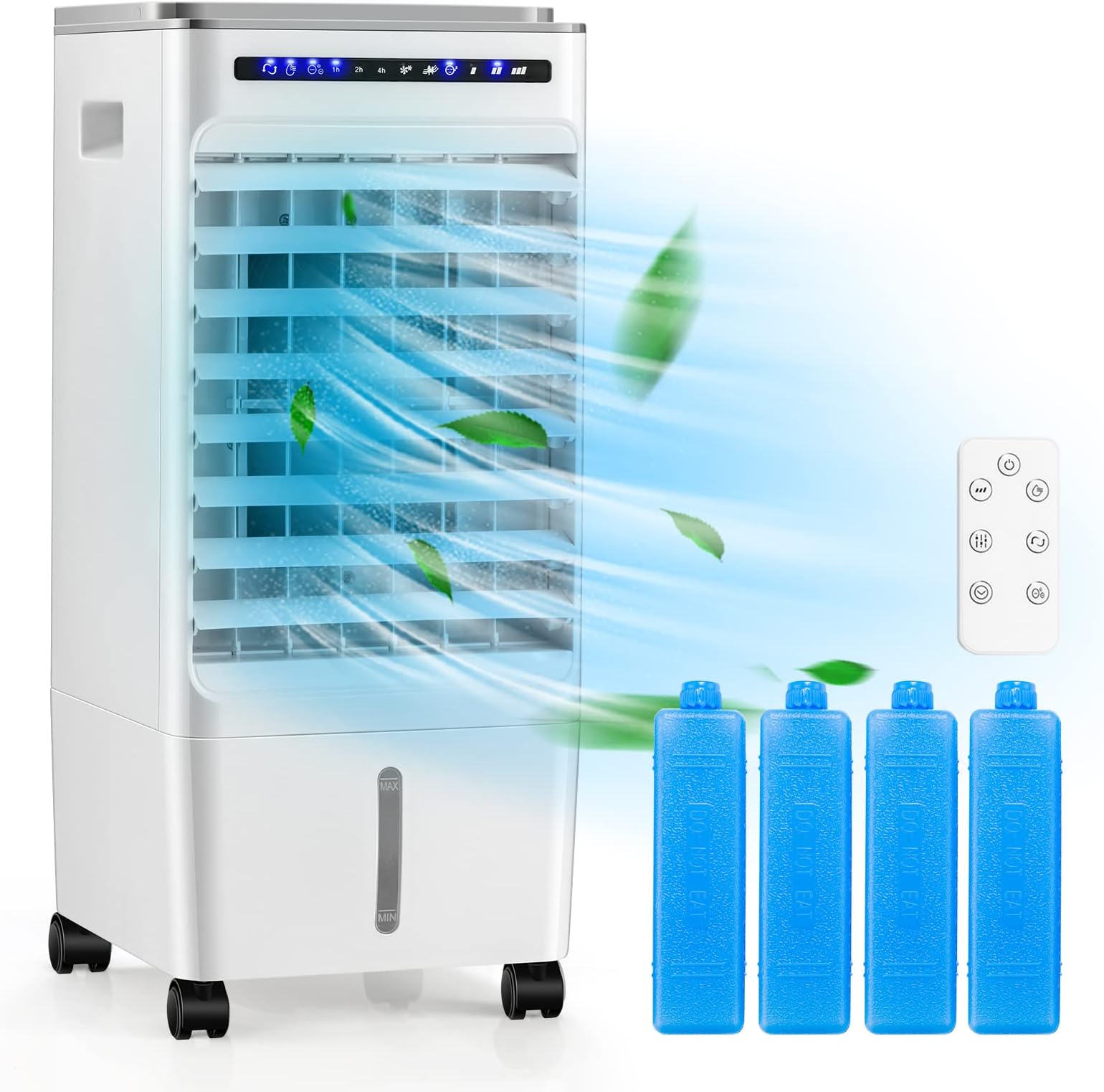 COSTWAY Evaporative Air Cooler, Bladeless Air Cooling Fan with Remote ...