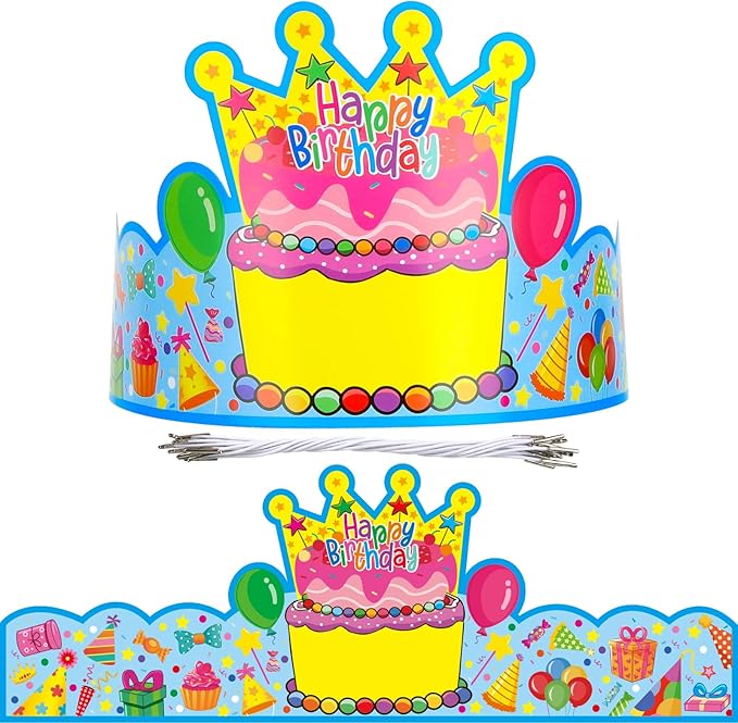 Amazon.com: MADOO CITRUS 36 Pack Happy Birthday Hats for Kids Student ...