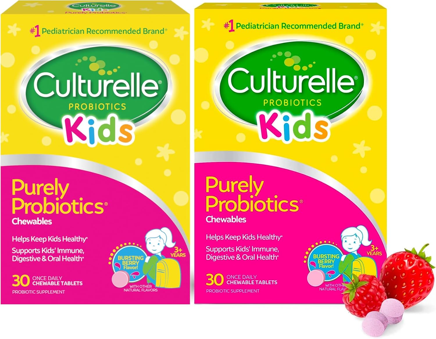 Amazon.com: Culturelle Kids Chewable Daily Probiotic for Kids, Ages 3 ...