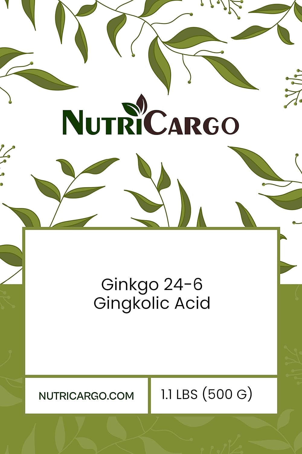 Ginkgo 24-6 Gingkolic Acid 1ppm polvo 1.1 LBS (500 G) – Yaxa Colombia