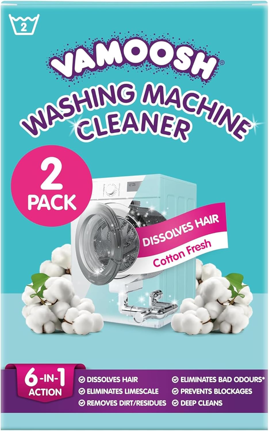 Amazon.com: Vamoosh 6-in-1 Washing Machine Cleaner | Dissolves Pet Hair ...